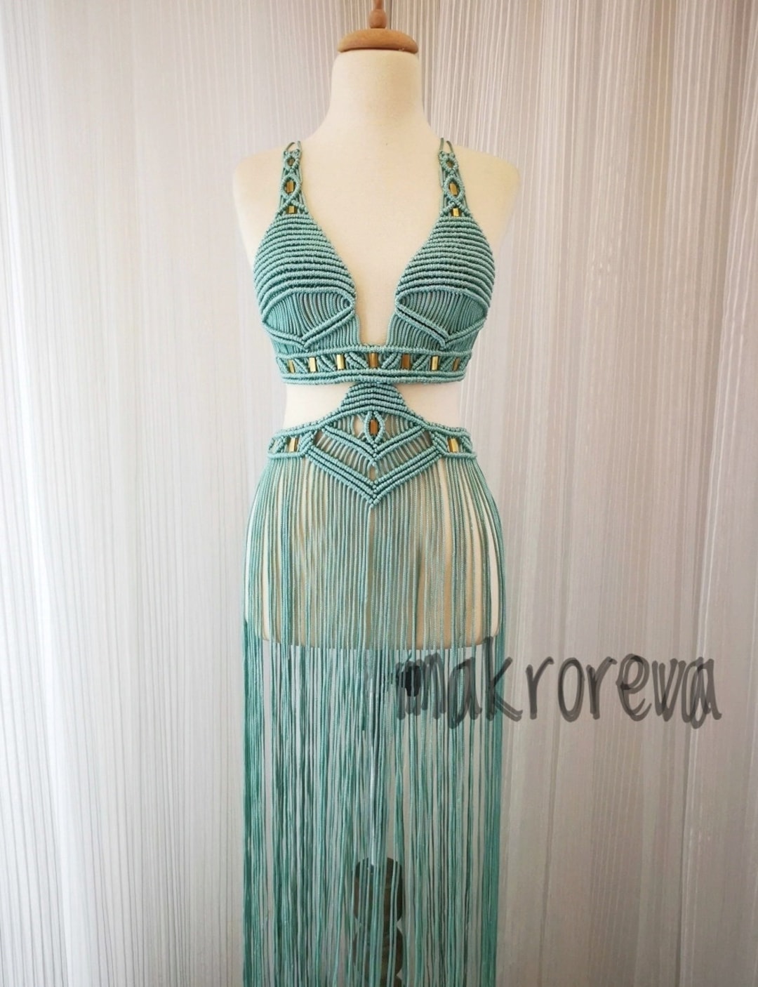 Macrame Dress , Birthday Dress , Christmas Dress , Crazy Party Dress ...