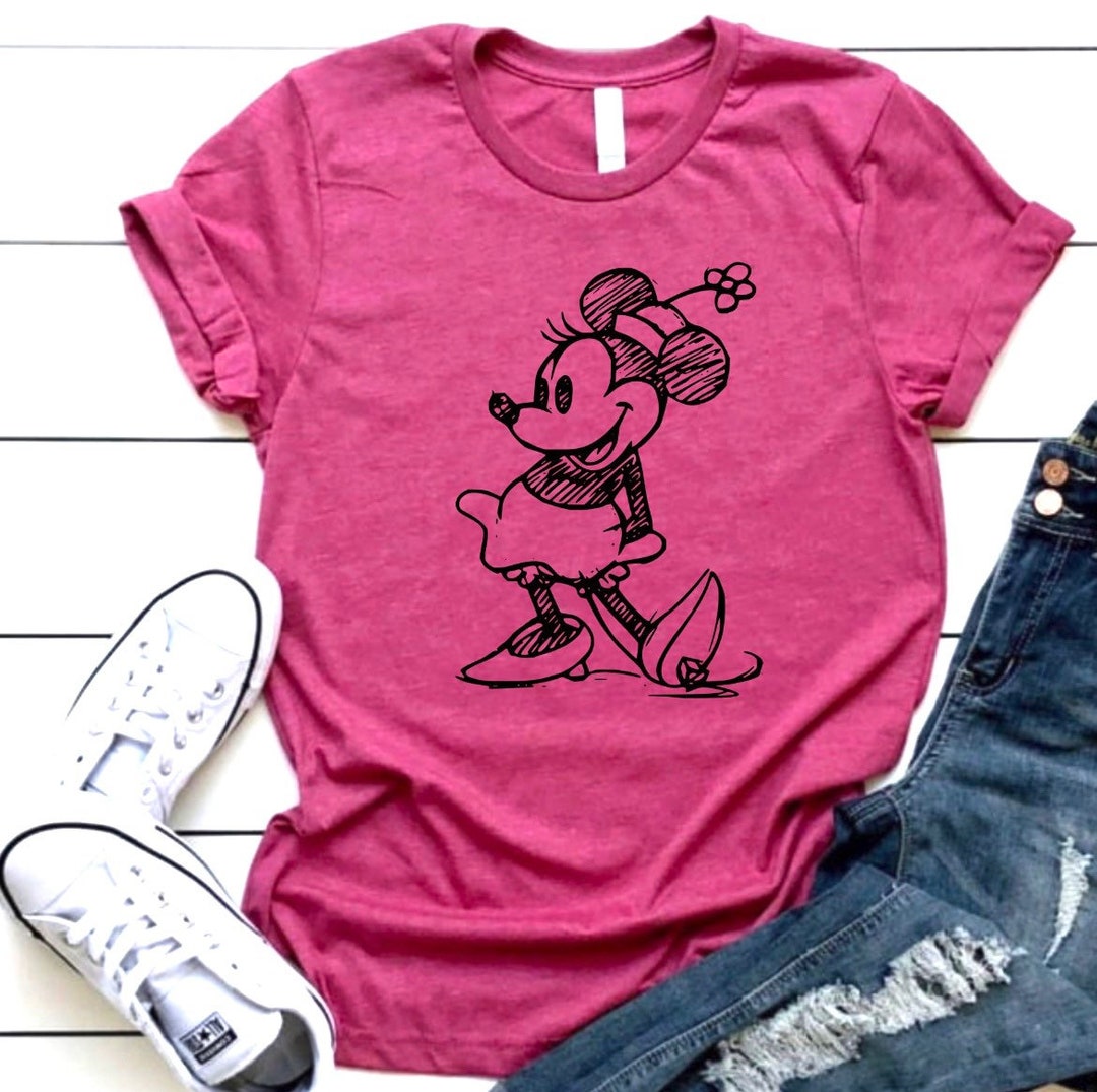 Classic Minnie Sketch Shirt, Disney Family Trip, Minnie Shirt, Family ...