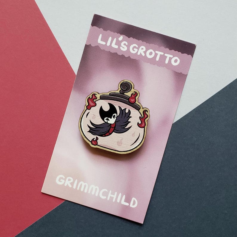 Hollow Knight Grimmchild Jar - Wooden Pin Fan Art Accessory - Etsy