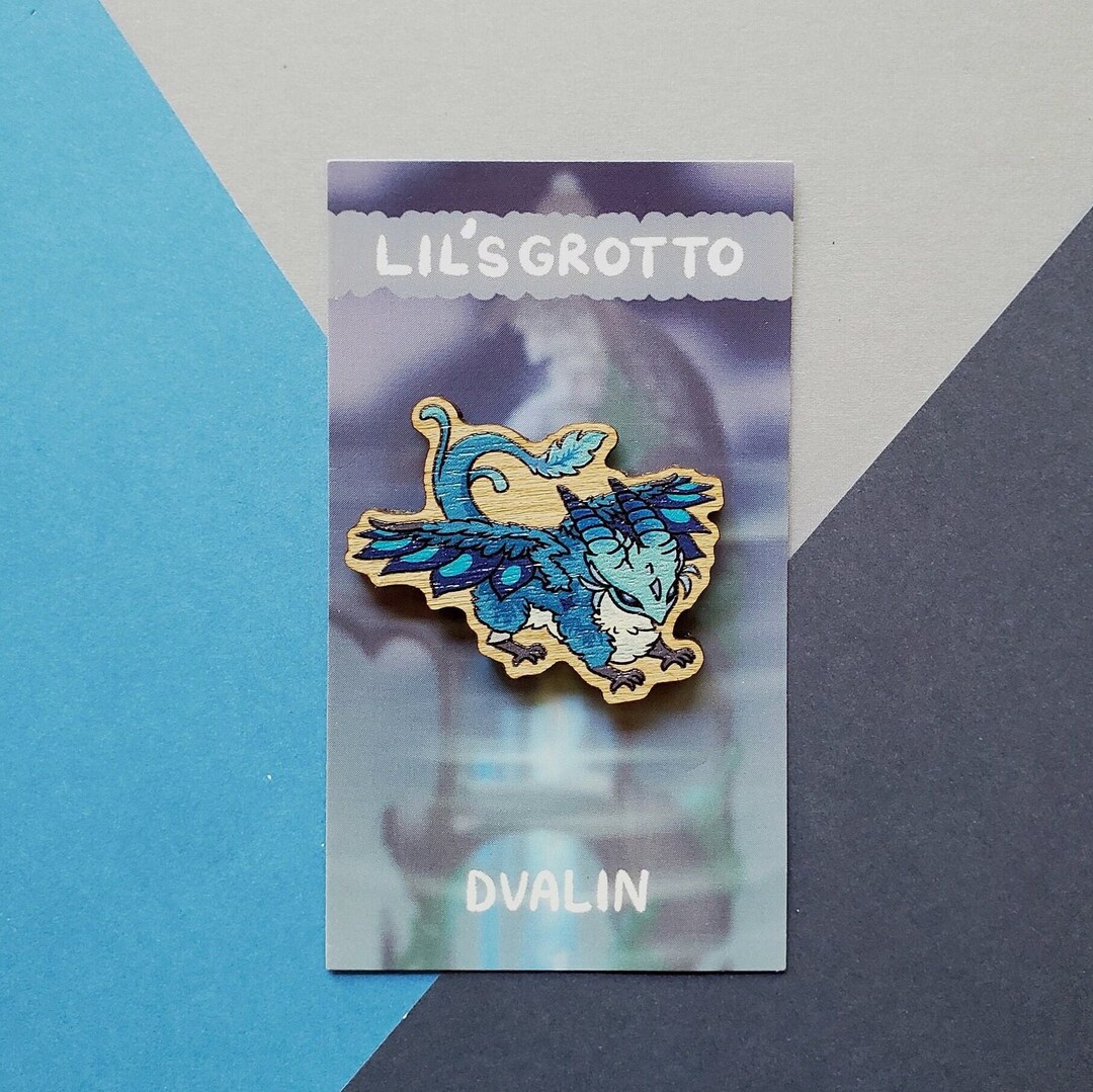 Genshin Impact Wooden Pin. Dvalin . Dragon - Etsy