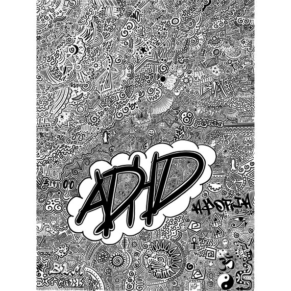 ADHD Awareness Doodle Poster | Etsy Denmark