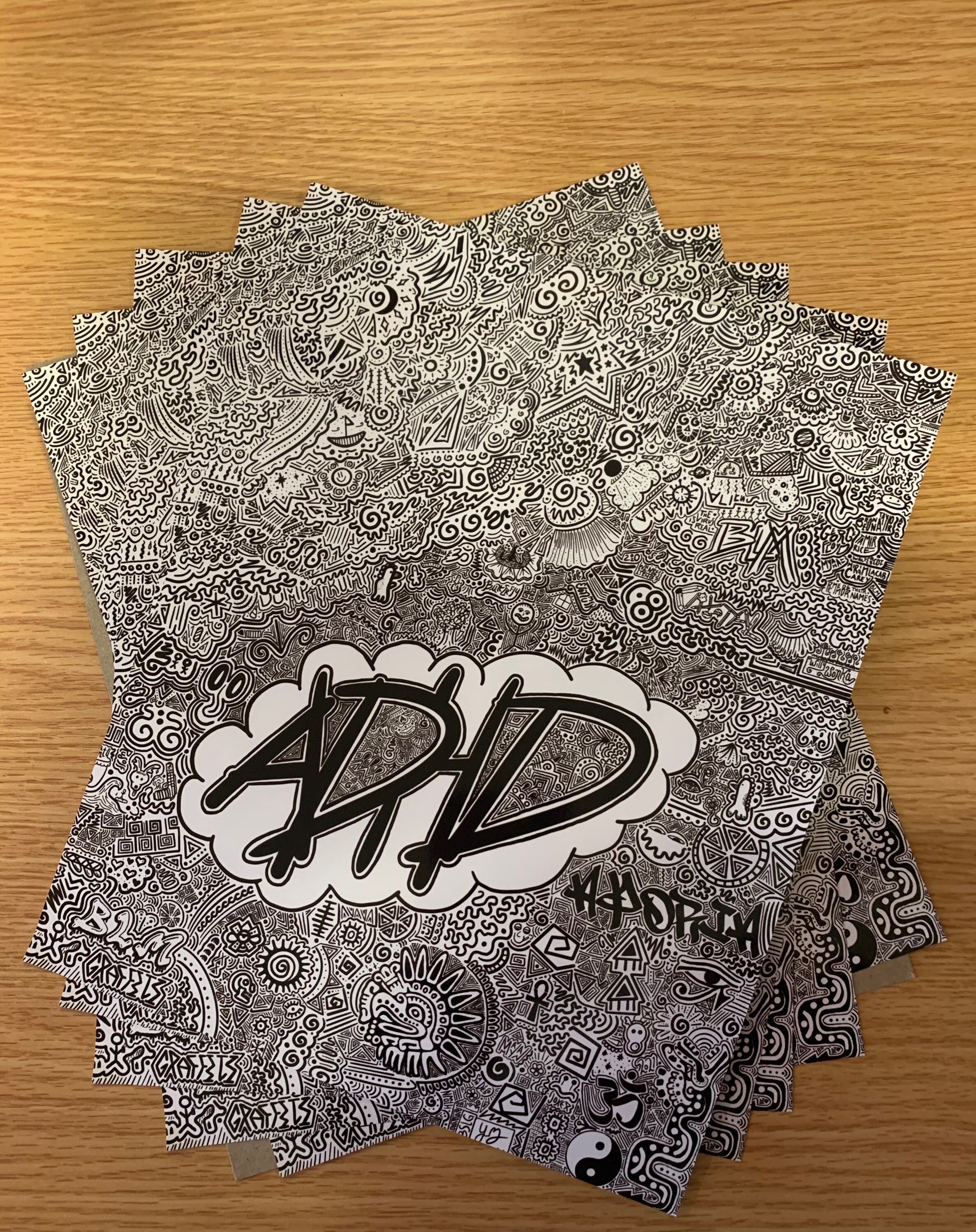 ADHD Awareness Doodle Poster - Etsy Denmark