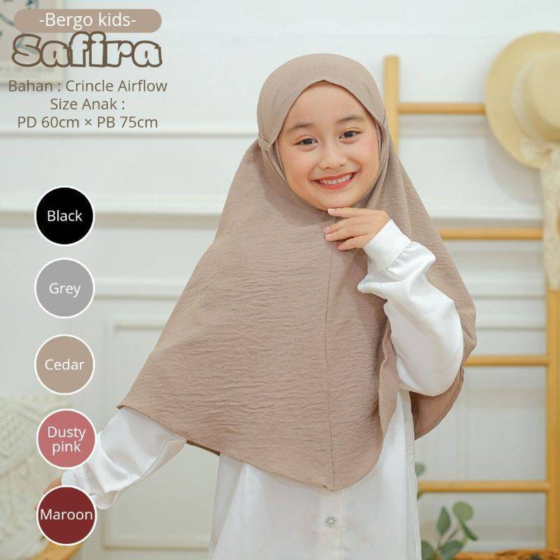 Children Hijab / Kids Hijab (age 6 to 8 Years Old/ Depend on Kids Tall ...