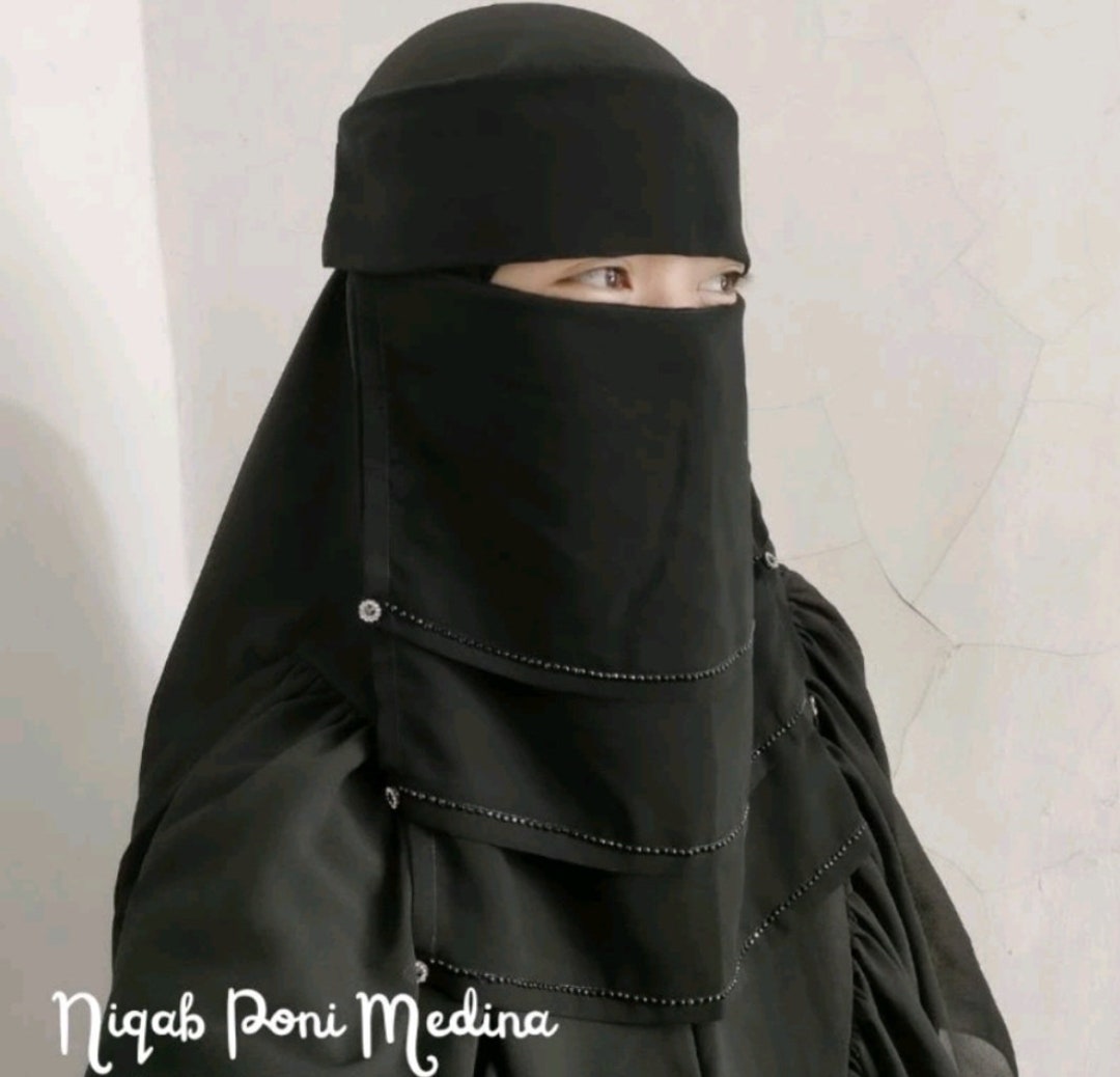 Short Niqab 30 Cm, Black Niqab, Egypt Niqab, Pendulum Niqab, Closed ...