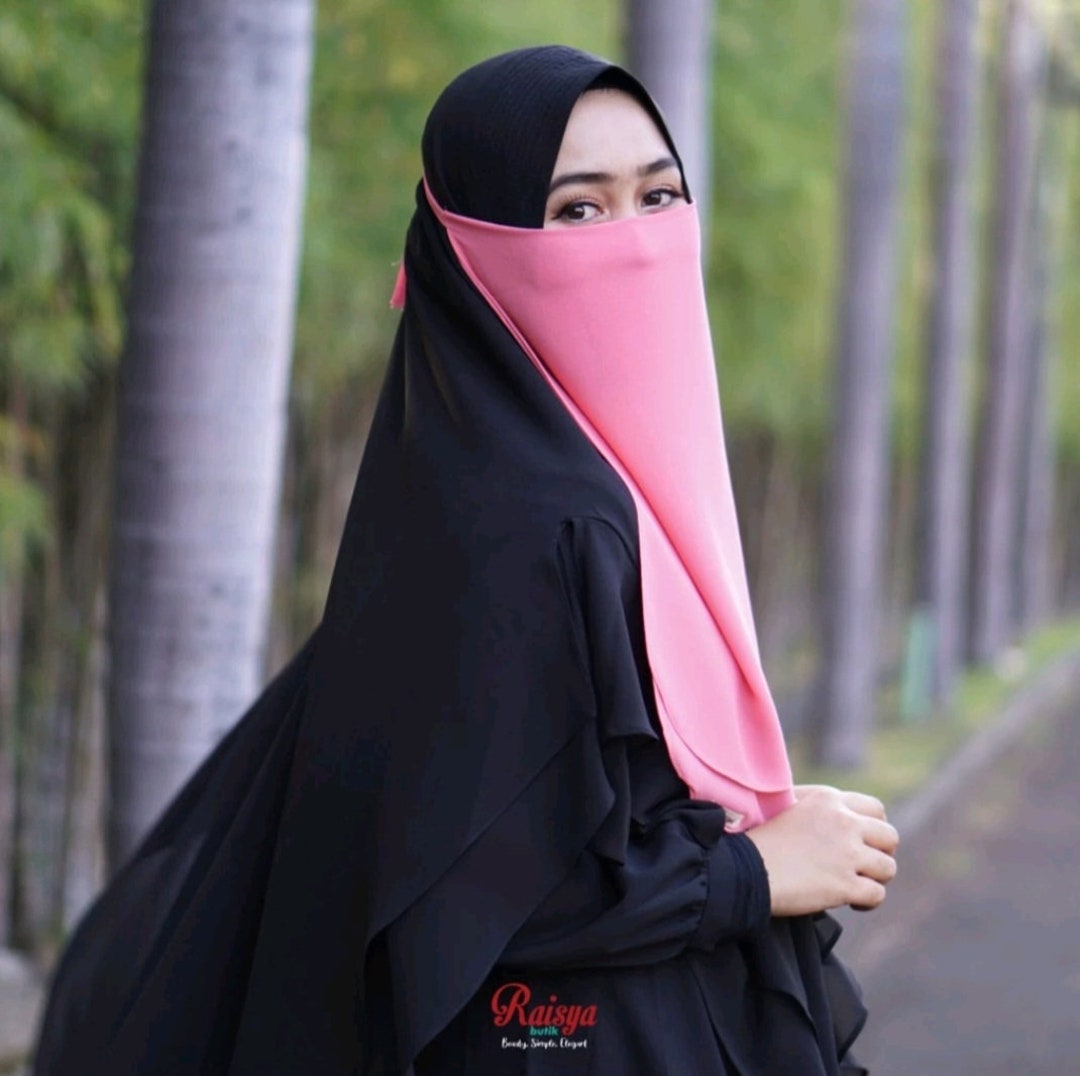 Half Niqab, Niqab, Color Niqab, Closed Face Niqab, Chiffon Niqab ...