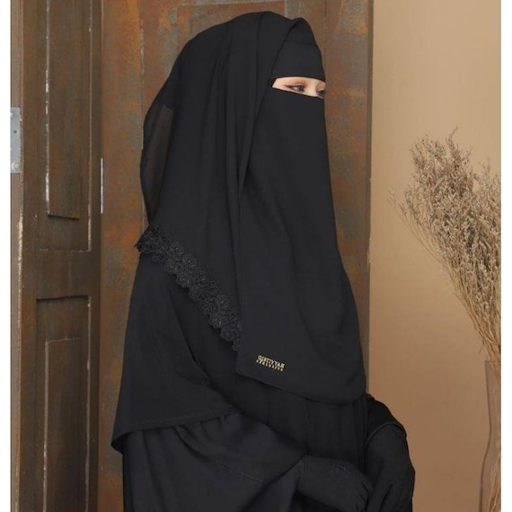 Niqab Black Niqab Egypt Niqab Lace Niqab Closed Face - Etsy