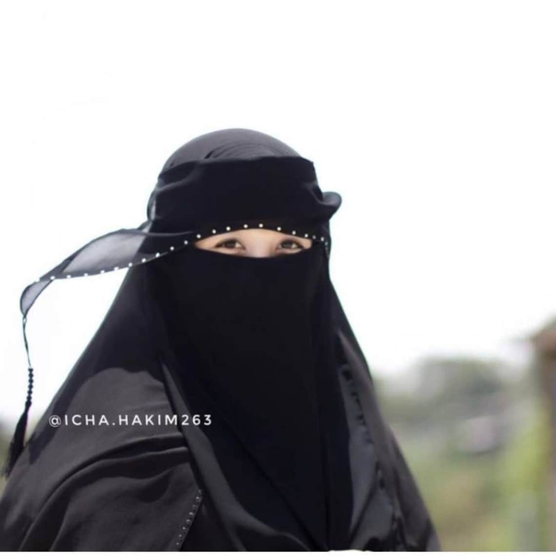 Black Niqab Lace Niqab Closed Face Niqab Islamic Veil | Etsy