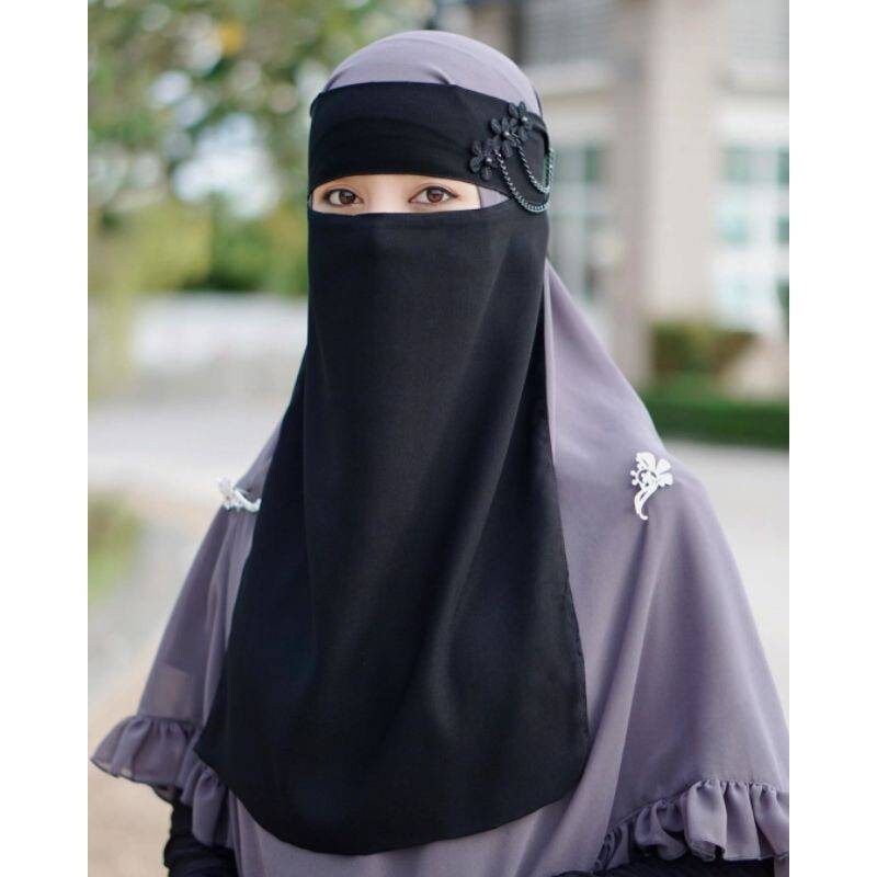 Half Niqab Black Niqab Lace Niqab Closed Face Niqab Etsy