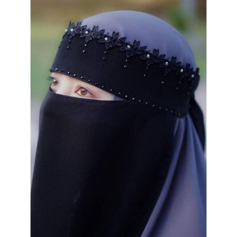 Black Niqab Lace Niqab Closed Face Niqab Islamic Veil | Etsy