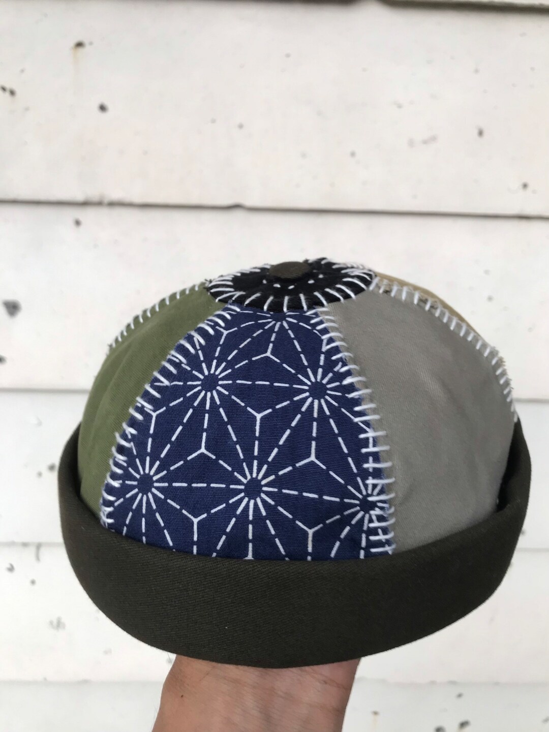 Vintage Patchwork Docker Hat Boro Cap Patched Multi Culorblock Handmade ...