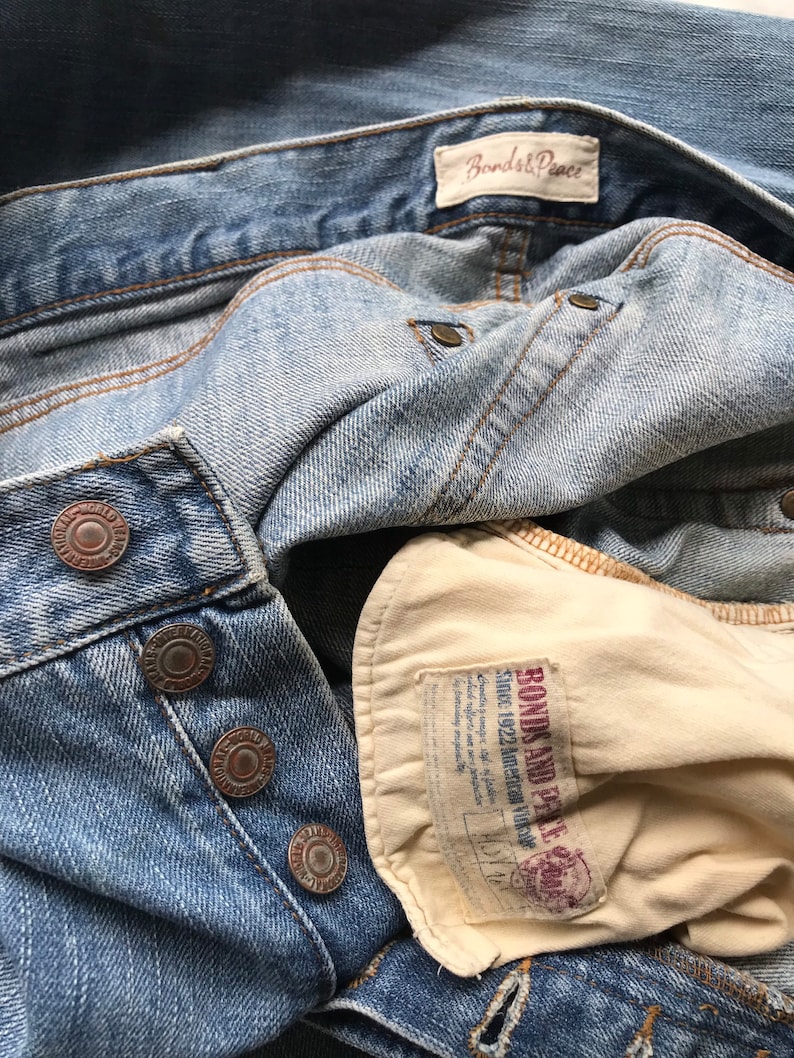 Rare Unique Vintage Patchwork Jeans Reworked Remake Artwork Frayed ...
