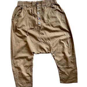 Vintage Ethnic Japanese Harem Pant Chino Beige Trouser Elastic ...