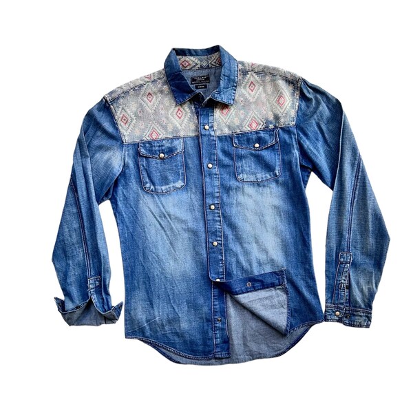 Patchwork Denim Men - Etsy