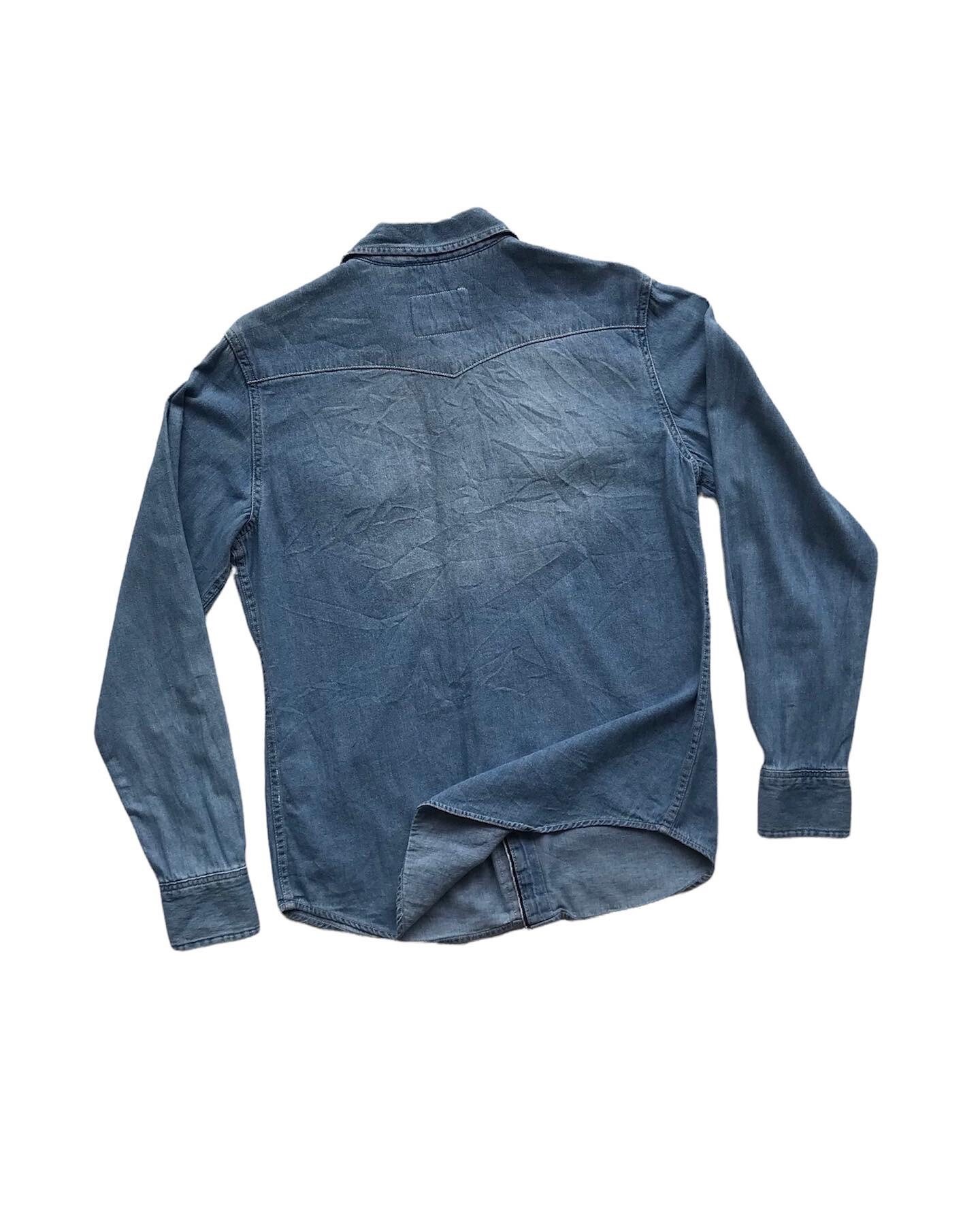 Men’s Blue Indigo Denim Shirts Vintage Authentic Jean Aztec Navajo ...