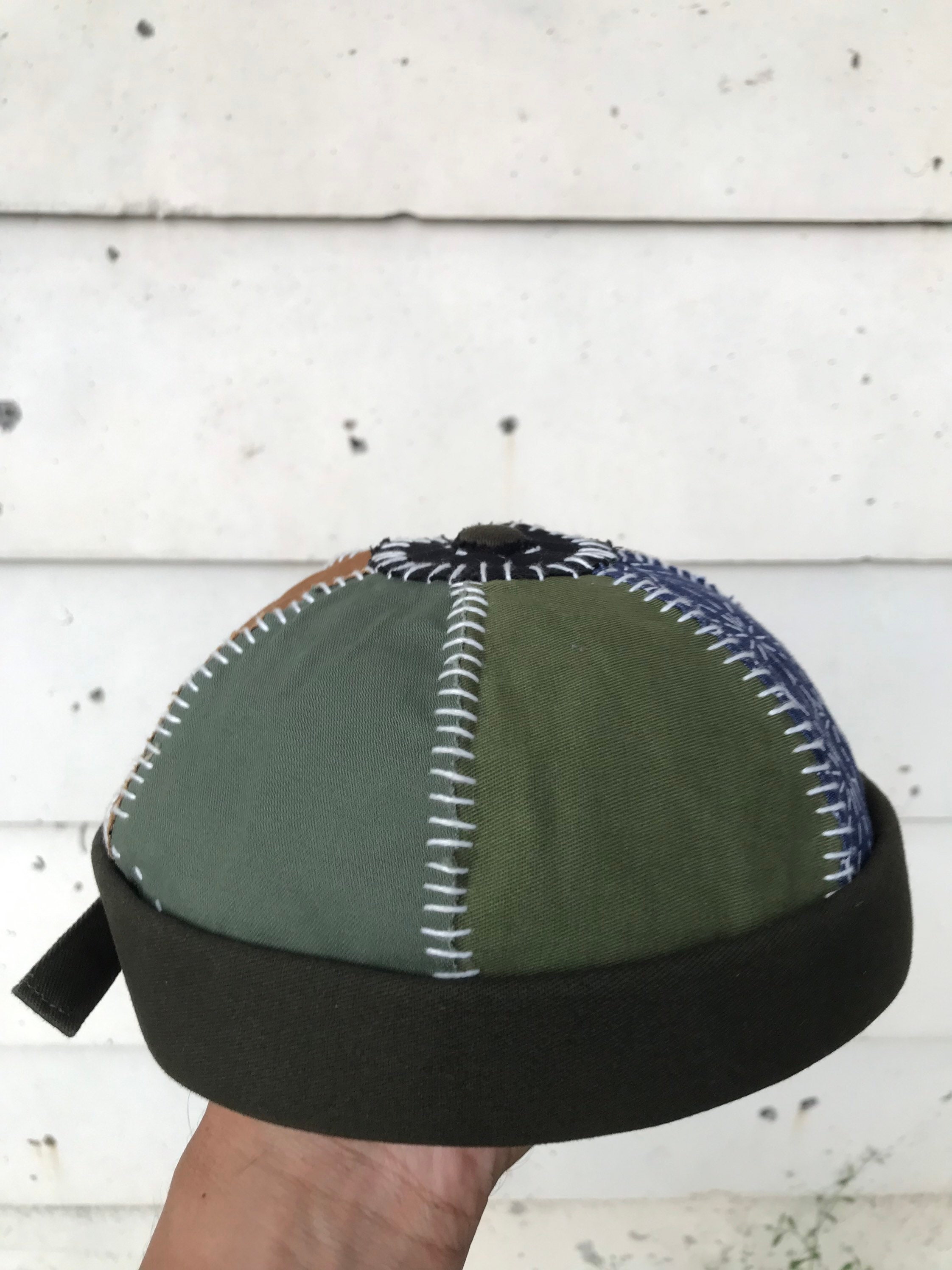 Vintage Patchwork Docker Hat Boro Cap Patched Multi Culorblock Handmade ...