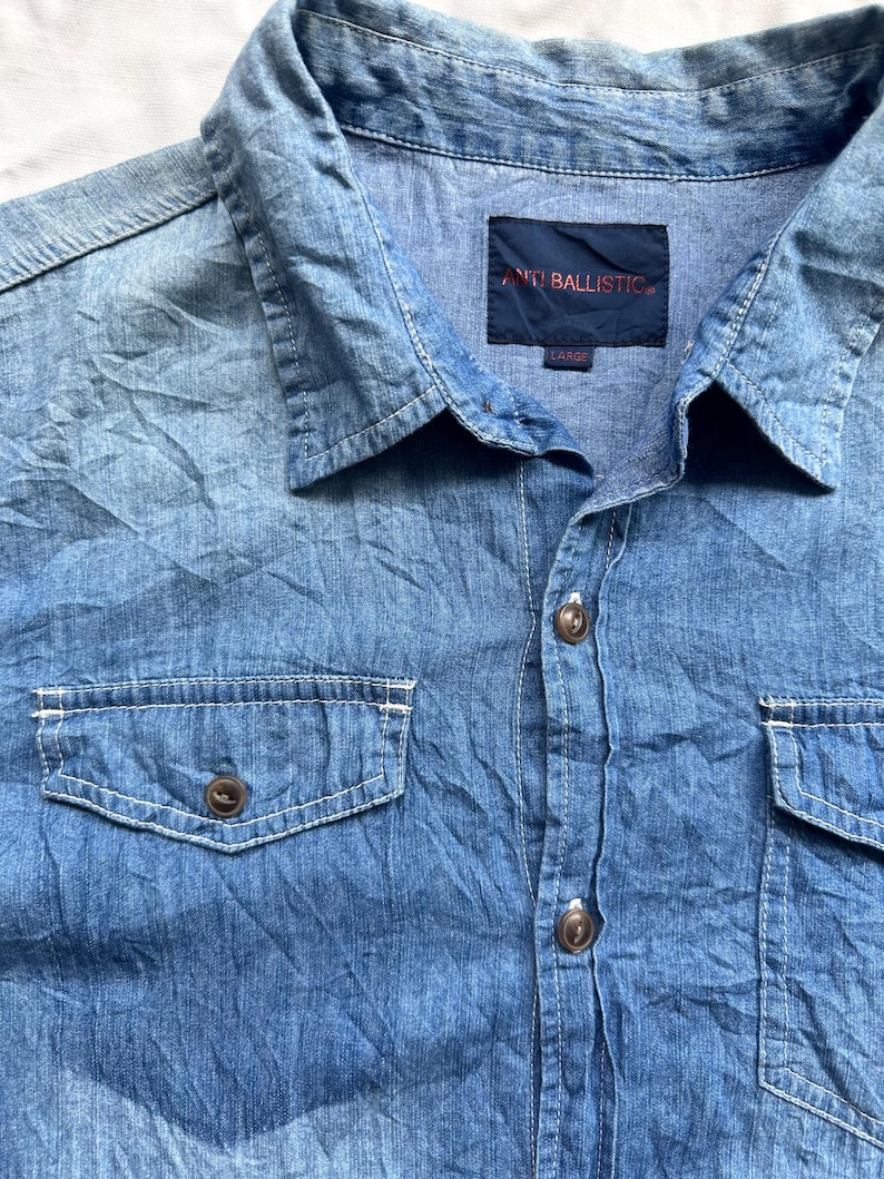 Men Blue Indigo Denim Shirts Vintage Authentic Jean Aztec Navajo Tribal ...