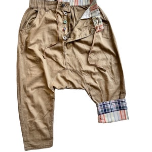 Vintage Ethnic Japanese Harem Pant Chino Beige Trouser Elastic ...