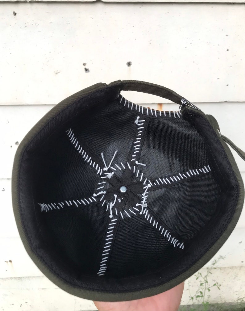 Vintage Patchwork Docker Hat Boro Cap Patched Multi Culorblock Handmade Woven Sew Stitch ...