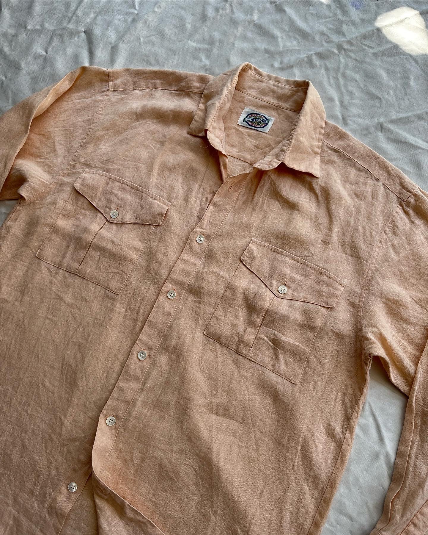 Men Old Rose Linen Shirt Original Authentic American Cherokee Comfort ...