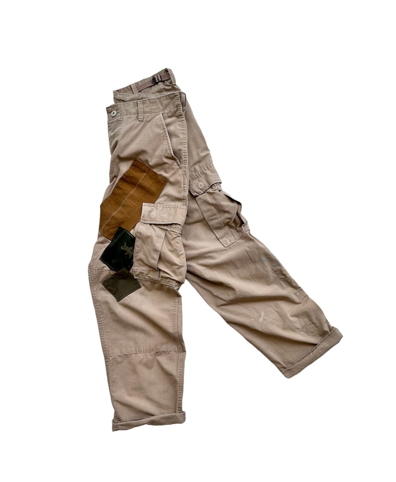 Unique Vintage Patchwork Combat Camo Pant Military Desert Army Upcycled ...