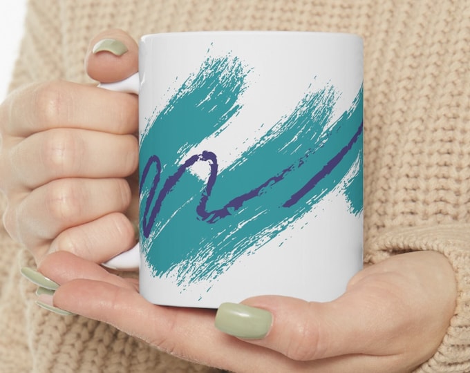 Jazz White Glossy Mug 11oz 15oz 20 Oz Coffee Cup Retro Style Drinking ...