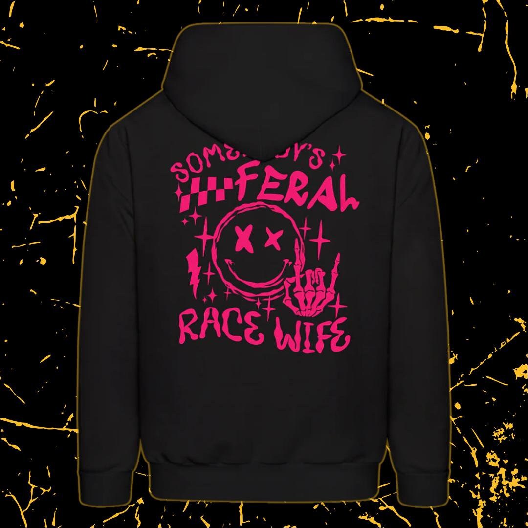 Feral Race Wife Racing Hoodie| Funny Racing Hoodie| Dirt Track Hoodie ...