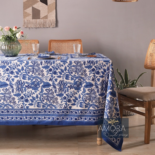 Blue Tablecloth - Etsy
