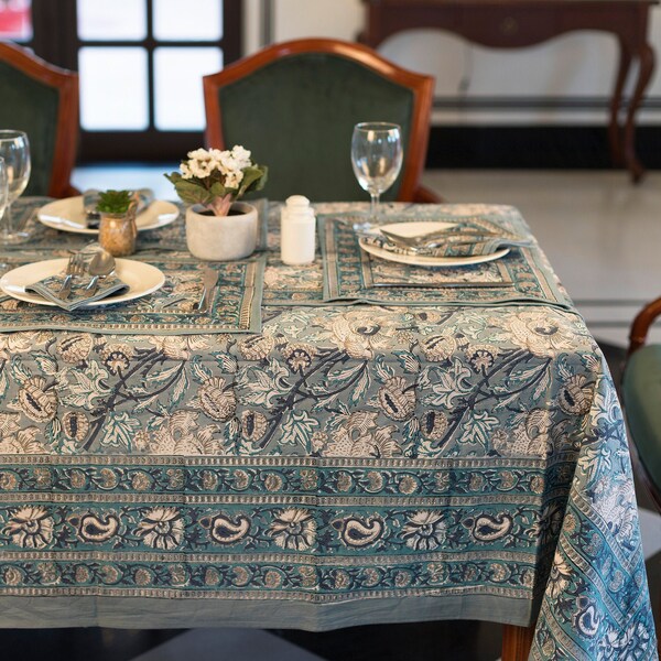 Block Print Tablecloth - Etsy