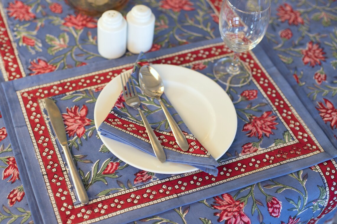Floral Round Tablecloth Indian Block Printed Round Table - Etsy