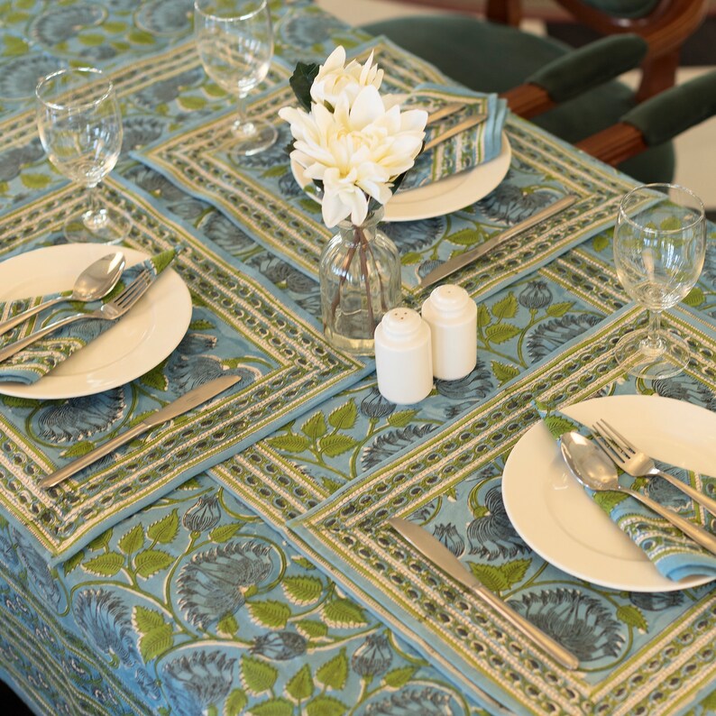 Cotton Table Cover Block Printed Table Cloth Boho Cotton - Etsy