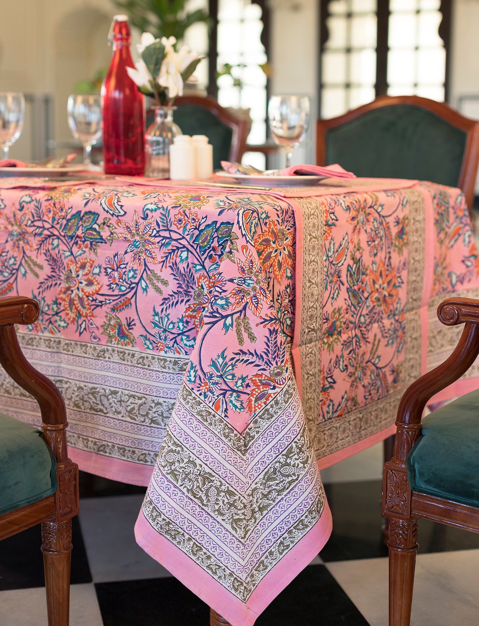 French Tablecloth Cover Block Printed Tablecloth Handmade - Etsy