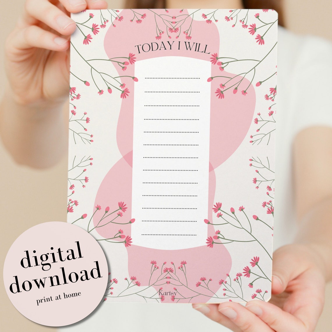 Printable to Do List, Blank Intention List, A4 A5 PDF File for Download ...