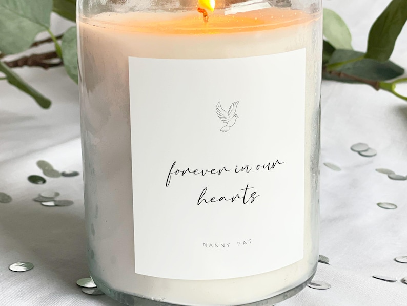 Personalised Memorial Candle Label: Bereavement Tribute - Etsy