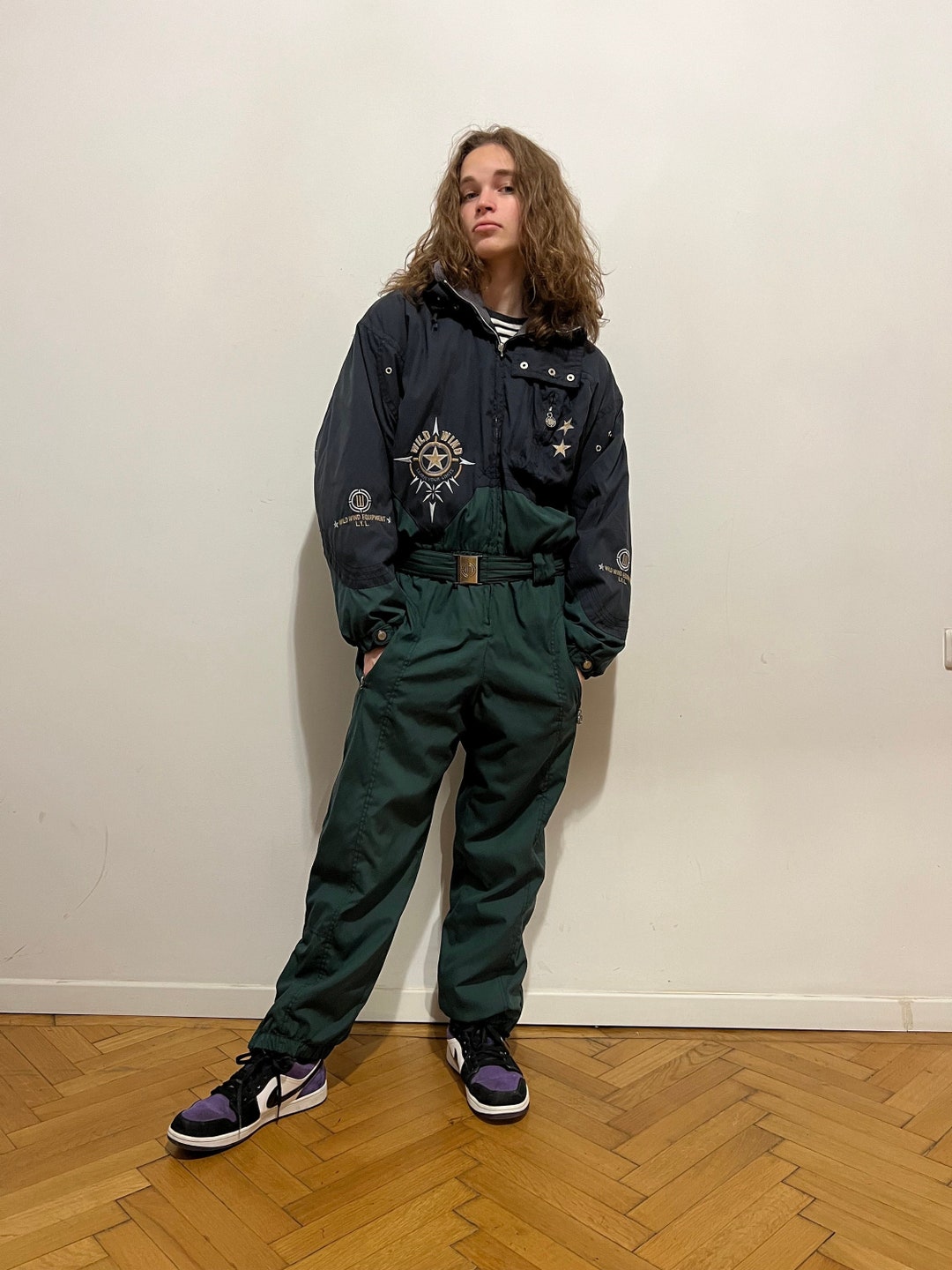 Gorgeous Vintage Wild Wind Ski Suit Overall, Size Oversized L Men or ...