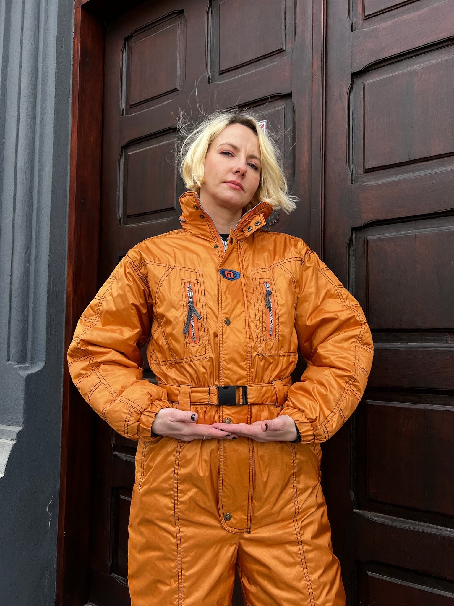 Radiant Orange Ski Suit Overall, Suits Oversized XS to M Women - Etsy