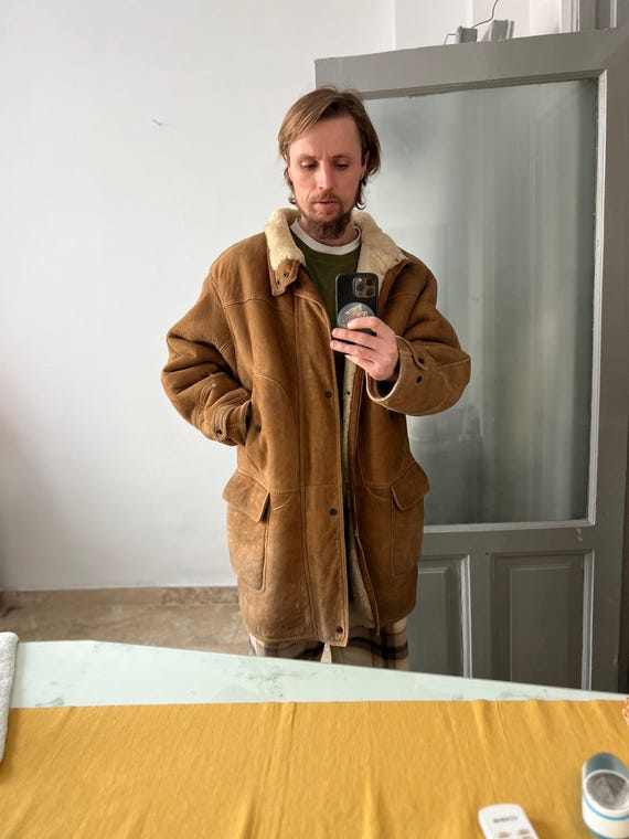 Vintage Belfe Made in Italy Shearling Wool Double Poc… - Gem