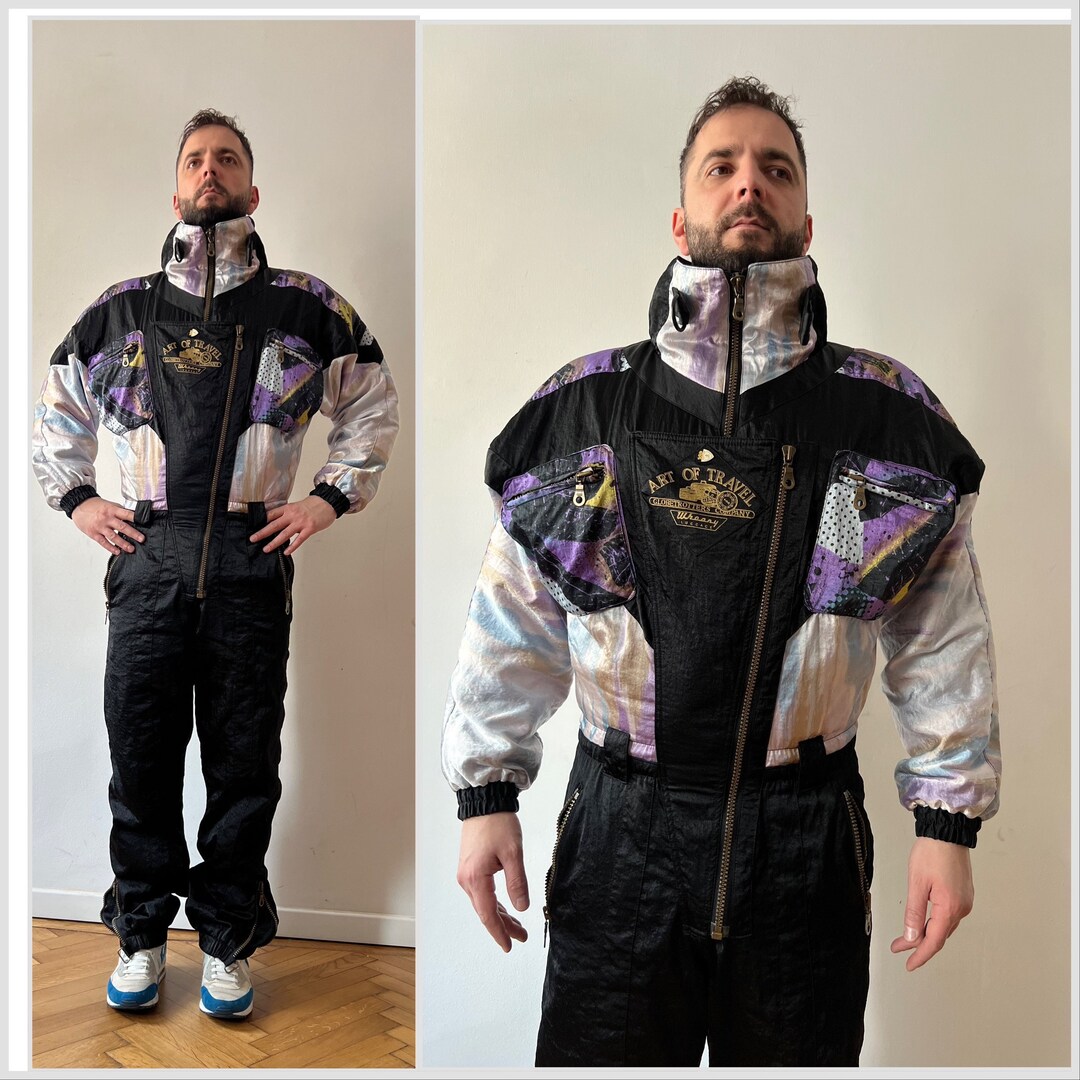 Vintage Crazy Color Pattern Design Rodeo Ski Suit Overall - Etsy