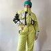 Vintage Lemon Ski Suit With Beautiful Black Contrasted - Etsy