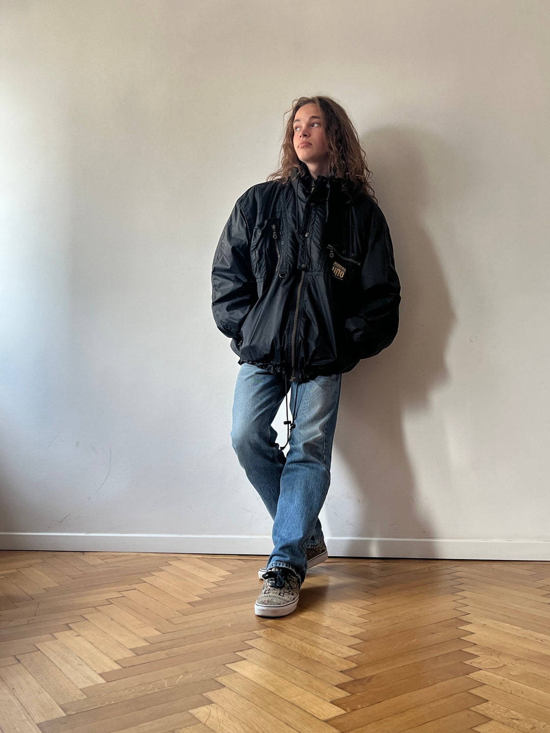 Great Vintage Black Numero Uno Jacket, Size +-L Men or +-XL Women - Etsy