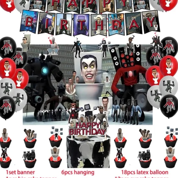 Skibidi Toilet Birthday Party Decorations - Etsy