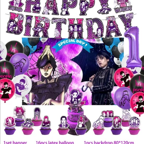 Wednesday Addams Birthday Cake Decorations - Etsy