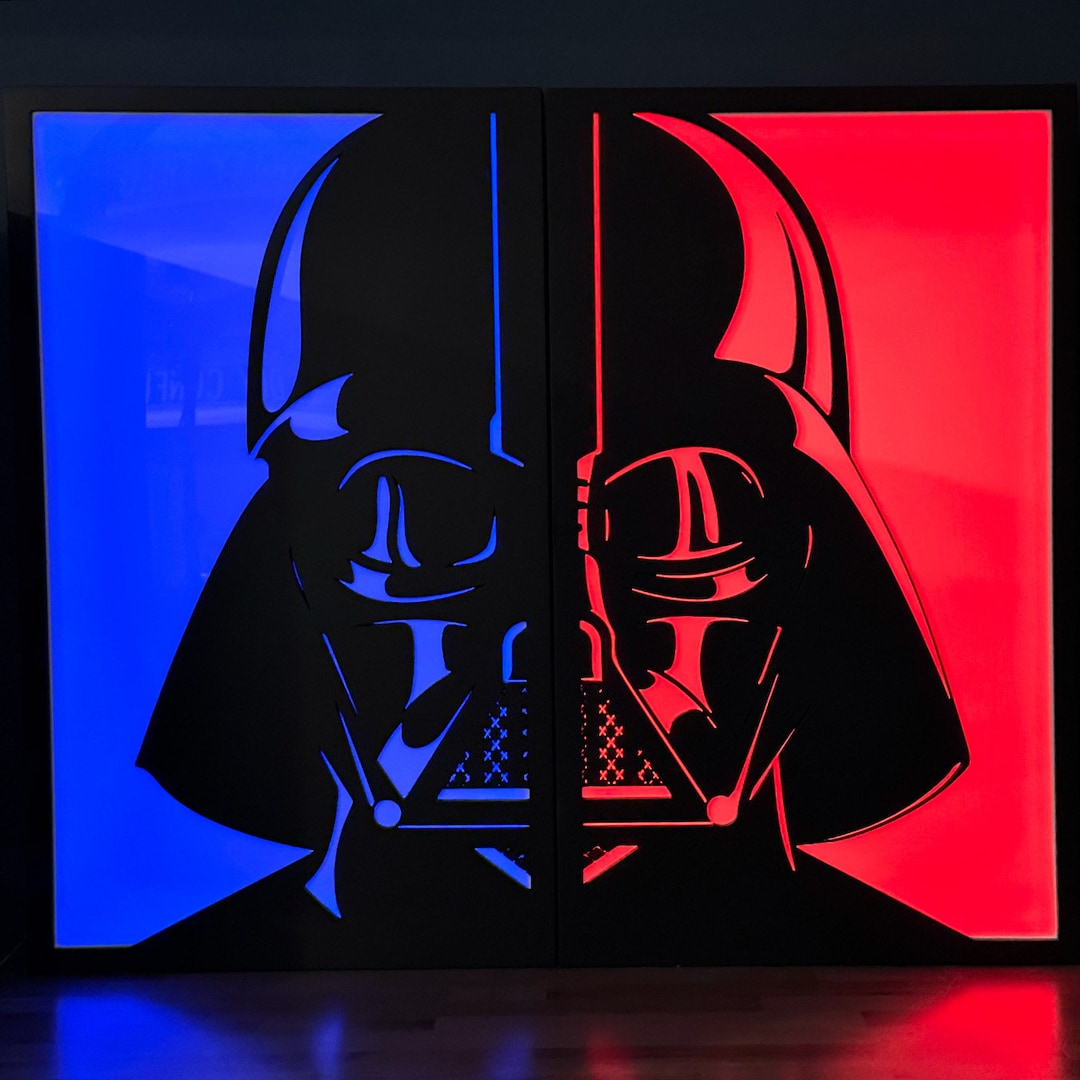 Custom Vader Helmet Silhouette RGBIC LED Light Box alexa Compatible - Etsy