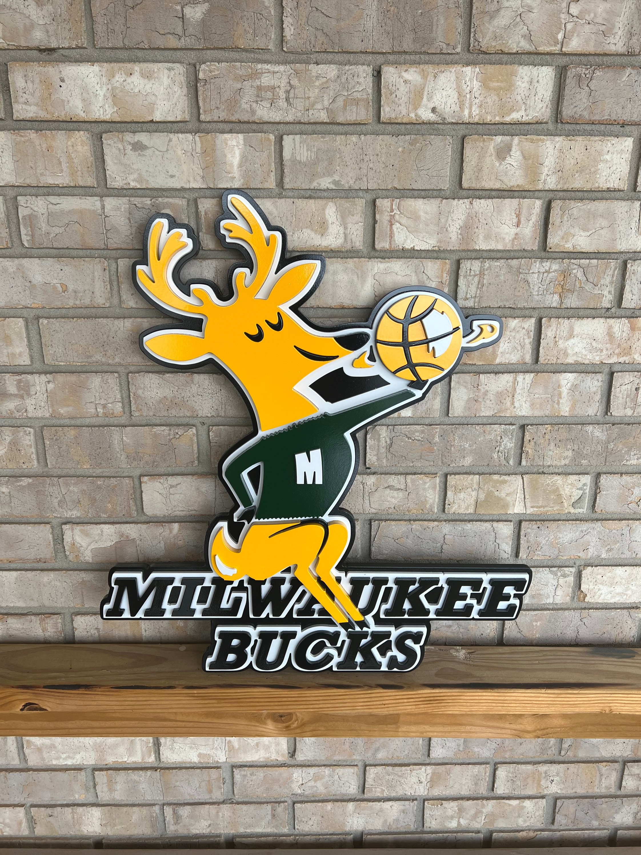 3D Retro Milwaukee Bucks Logo Wall Decor - Etsy