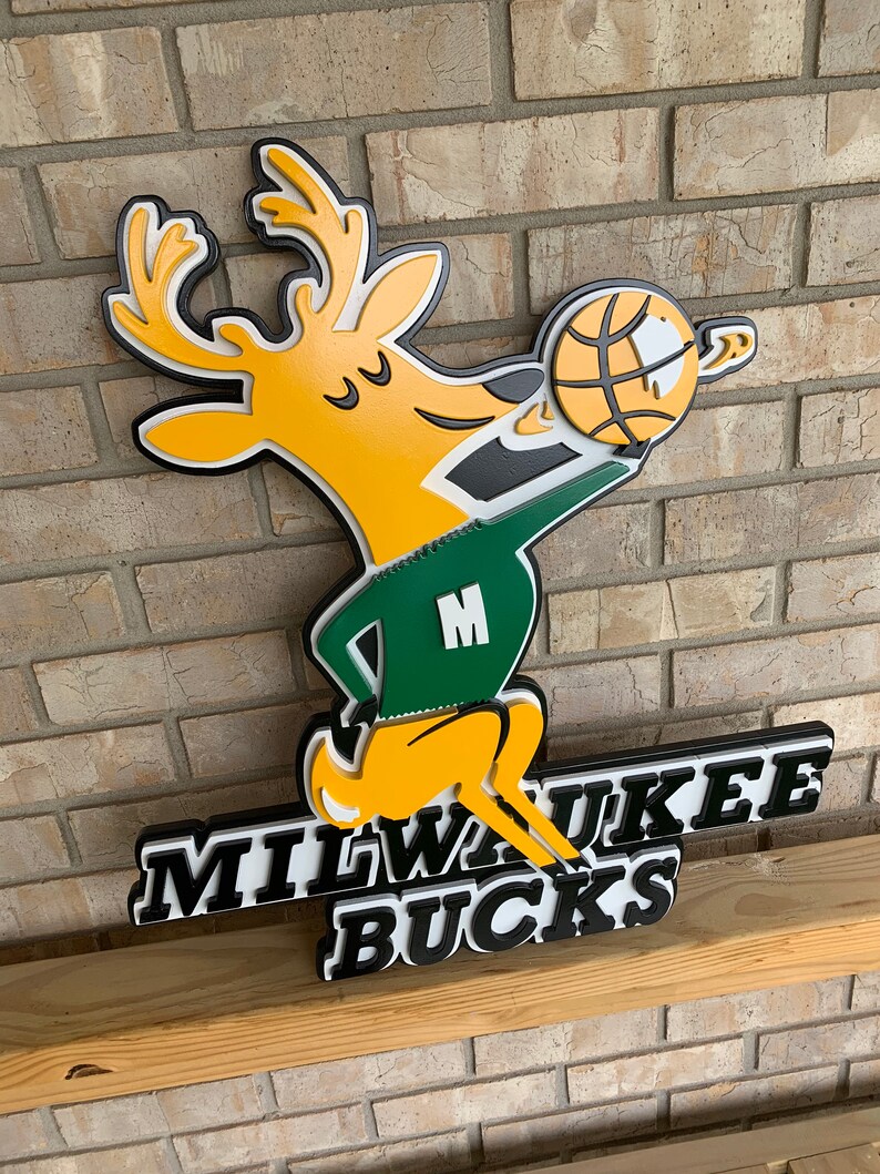 3D Retro Milwaukee Bucks Logo Wall Decor | Etsy