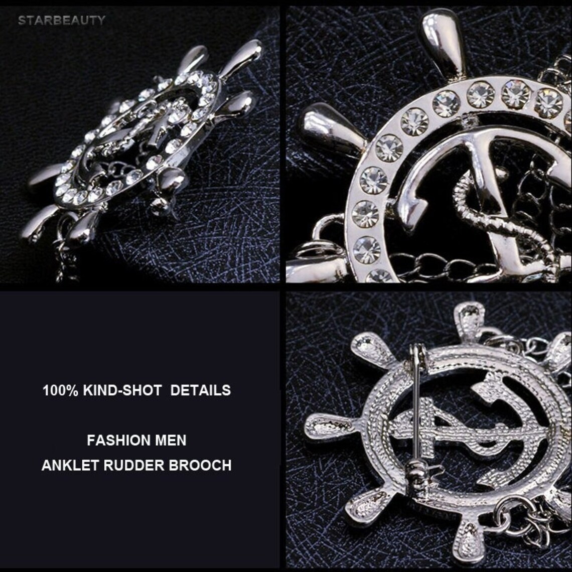 Golden Rudder Anchor Brooch Mens Suit Boutonniere Badge Korean Brooches ...