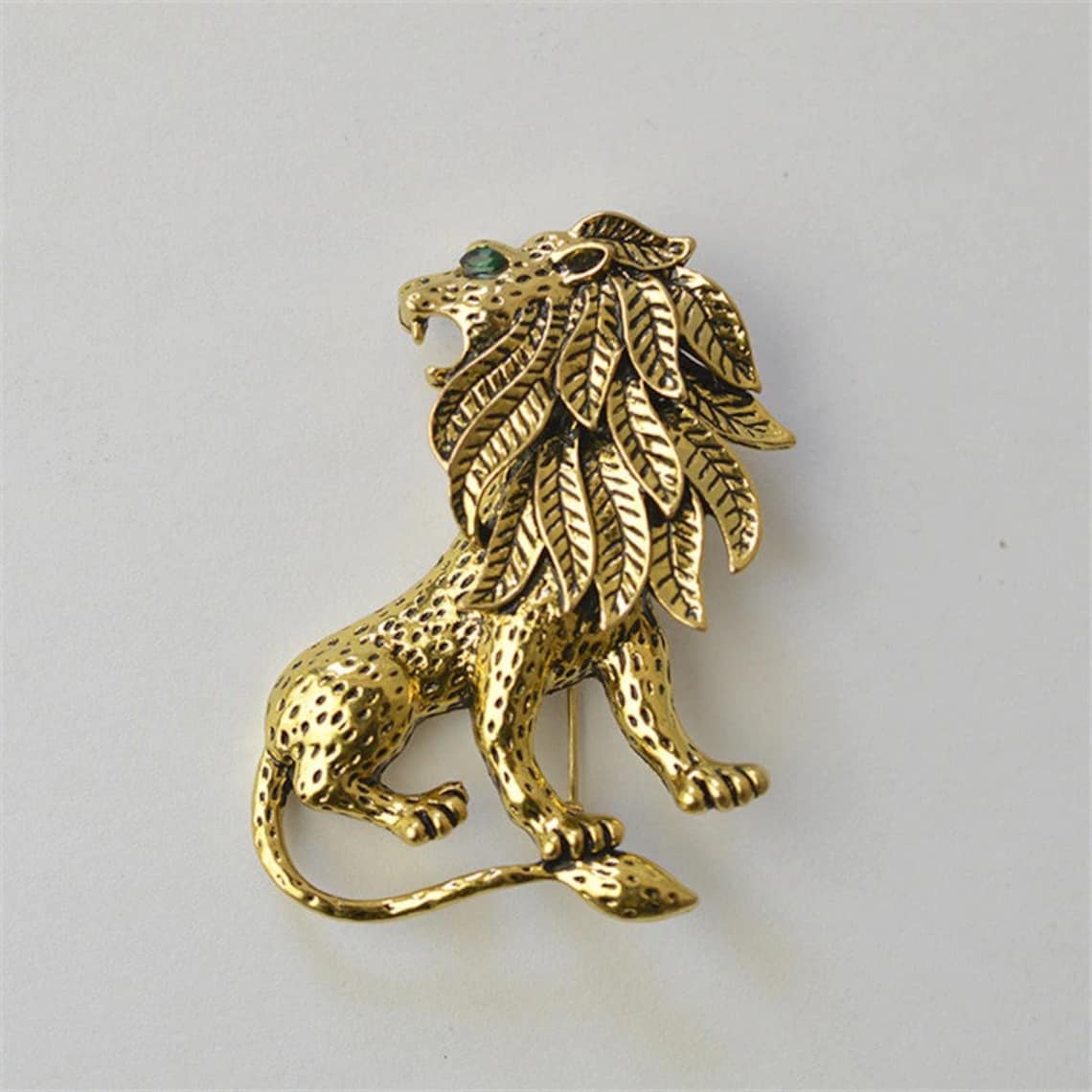Vintage Gold Lion Brooch Men Suit Harajuku Broches Lapel Hijab Pins ...