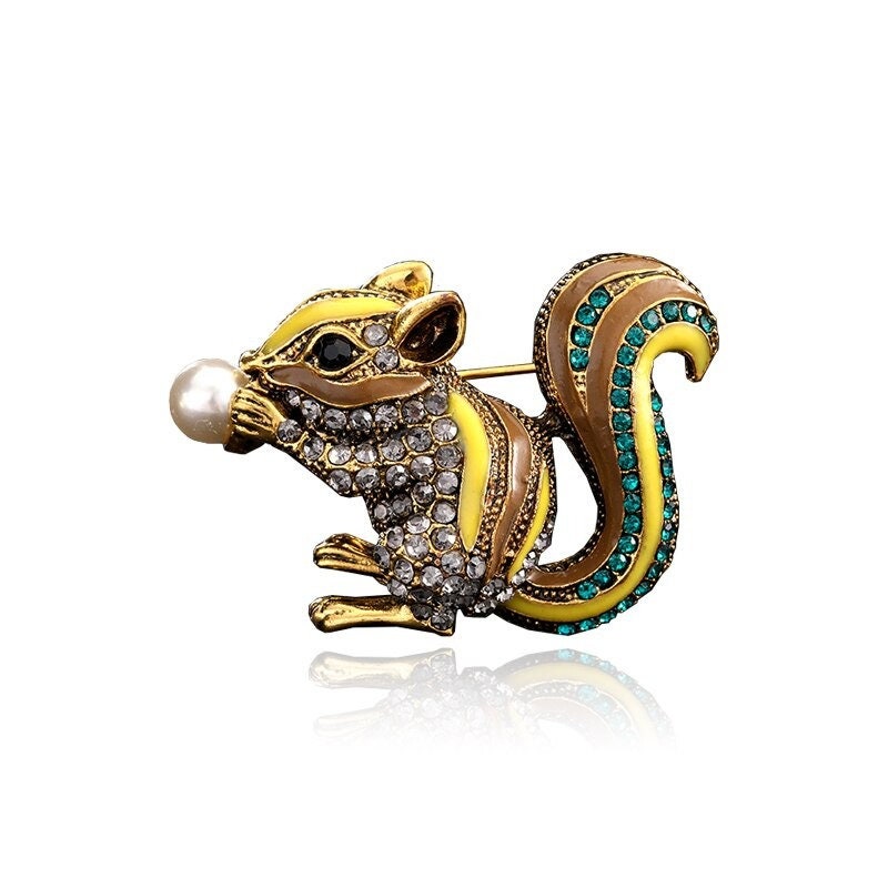 Cute Squirrel Pin Forest Animal Pin 2 Color Choice Fashion Men and ...