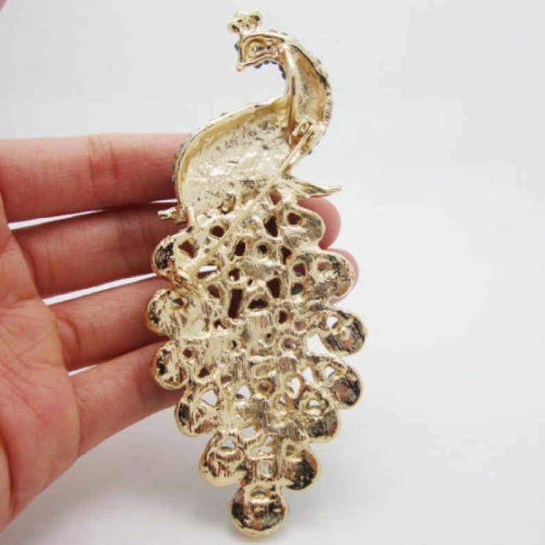 Exquisite High-end Inlaid Zircon Rhinestone Peacock Brooch for Ladies ...