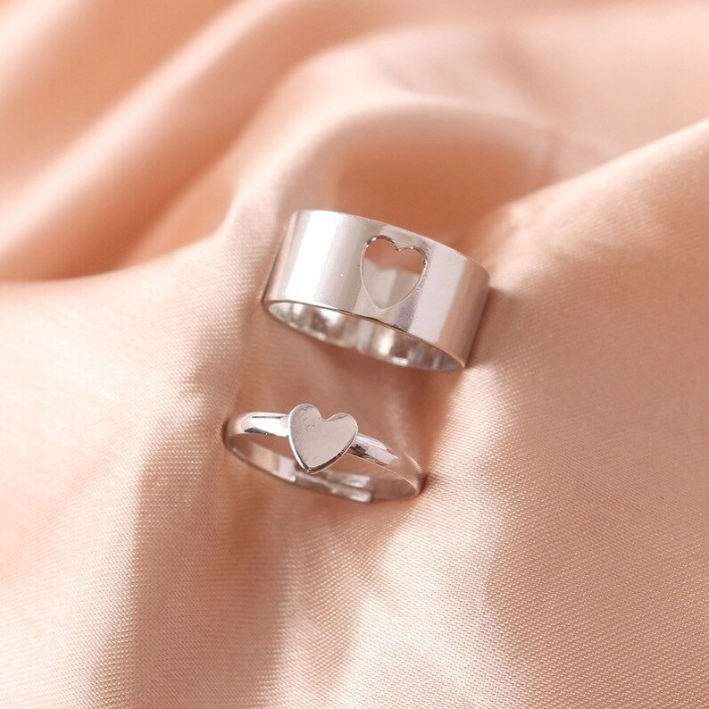 Butterfly Promise Silver Rings for Lover Couple Ring Set Friendship ...