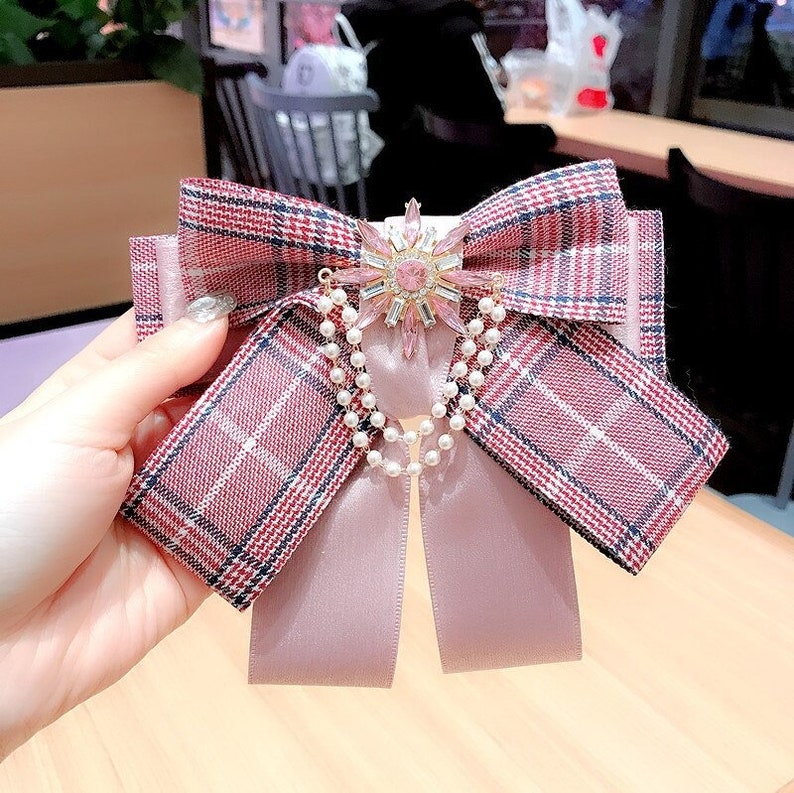 Fashion Plaid Multi-layer Bowknot Ladies Fabric Bow Tie - Etsy